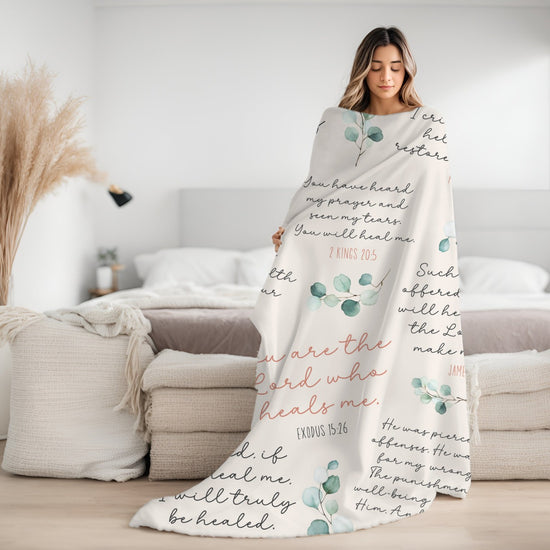 Healing Scriptures Bible Verse Prayer Minky Throw Blanket – Fig & Lily Co.