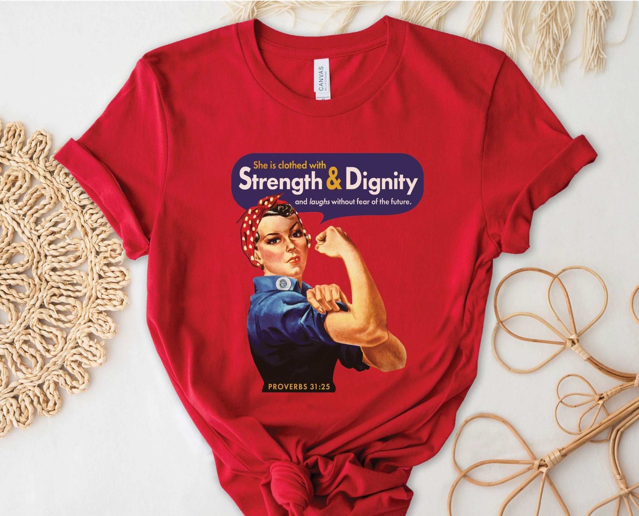 Rosie The Riveter Proverbs 31 Womens Christian T Shirt Fig And Lily Co
